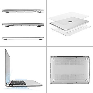 MOSISO Compatible with MacBook Pro 13 inch Case M2 2023, 2022, 2021-2016 A2338 M1 A2251 A2289 A2159 A1989 A1708 A1706, Plastic Hard Shell&Keyboard Cover&Screen Protector&Storage Bag, Crystal Clear