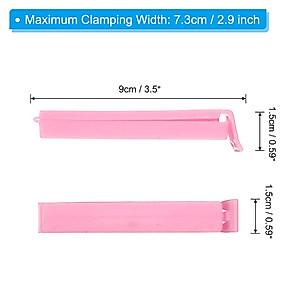 PATIKIL Sealing Clips 3.5 Inch, 10 Pack Reusable Plastic Bag Clamp Sealer for Home Kitchen Food Storage, Pink