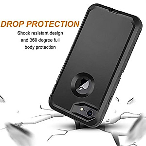 Case for iPhone 7/iPhone 8 with Screen Protector [Shockproof] [Dropproof] [Dust-Proof], 3 in 1 Full Body Rugged Heavy Duty Case Durable Cover for iPhone 7/8 4.7" Black