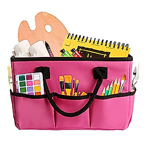 ZKOO Art Organizer Desktop Craft Storage Tote Bag Storage Craft Bag Organizer for Crafts, Sewing, Paper, Art, Canvas, Supplies Storage Organization with Handles for Travel or Daily Use