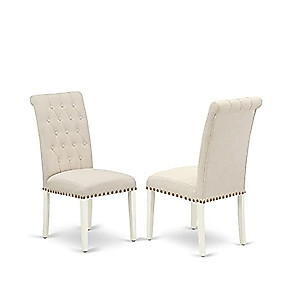 East West Furniture HLBR5-LWH-02 Dining Room Table Set