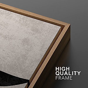 SIGNWIN Framed Canvas Print Wall Art Set Mid-Century Black Polygon Variety Abstract Shapes Illustrations Modern Art Decorative Contemporary for Living Room, Bedroom, Office - 16"x24"x2 Natural