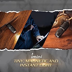 OLIGHT IMINI 10 Lumens Tiny Keychain Flashlight, Portable Quick-Release Small Flashlights with Magnetic Base, Powered by 3 LR41 Button Cells for EDC and Emergency (Black)