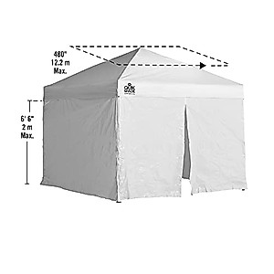 Quik Shade 10' x 10' Instant Canopy Wall Panel Accessory Set for WE100/C100/SX100 Canopies with Zipper Entry, White