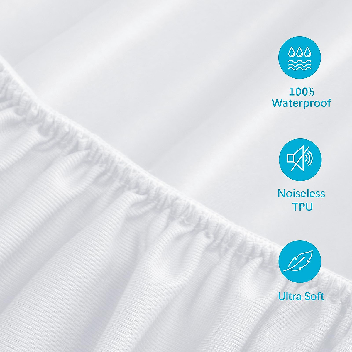 2 Pack Twin Mattress Protector Waterproof, Noiseless & Soft Coverage Mattress Fitted Sheet Twin with Deep Pocket up to 14", Super Breathable & Easy Wash Twin Size Mattress Protector