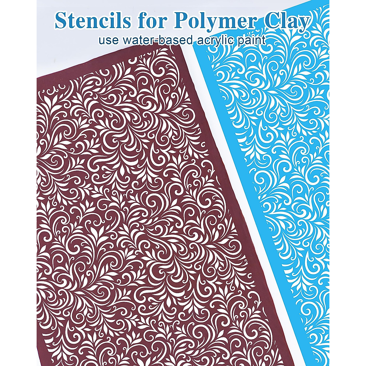 Puocaon Reusable Clay Silk Screen - 10 Pattern Silk Screen Stencils for Polymer Clay Jewelry Making, Boho Paisley Silk Screen Stencils for Polymer Clay, Vibral Geometric Silk Screens Floral Stencils