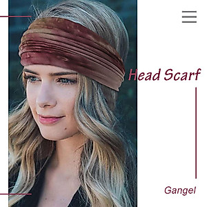 Gangel Tie Dye Headbands Wide Turban Knotted Head Wraps Boho Hair Scarf Yoga Hair Accessories for Women (Pack of 4) (Type A)