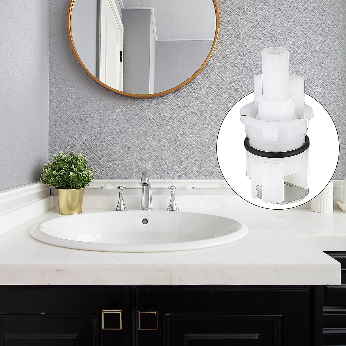 RP25513 faucet stem assembly Replacement Kit for delta two handle faucet repair kit Includes 1/4 Turn stop RP4993 Seats and Springs 4 Pack