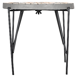 Napco Yellow Flower Mosaic 10 Inch Diameter Multi-colored Concrete Plant Stand