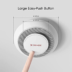 X-Sense Wireless Interconnected Combination Smoke and Carbon Monoxide Detector with Large Silence Button, Over 820 ft Transmission Range, XP01-W, 6-Pack