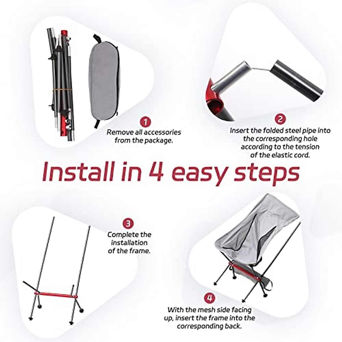 75 75PAI Ultralight High Back Folding Camping Chair, Waterproof All Aluminum Frame Lawn Chair, Portable Beach Chair with Storage Bag for Hiking Beach Fishing Outdoor, Silver