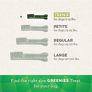 Greenies Original Teenie Natural Dental Care Dog Treats, 27 oz. Pack (96 Treats)