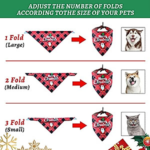 Christmas Dog Collars and Bandanas and Pet Hair Remover Glove Xmas Classic Plaid Snowflake Dog Neck Tie Triangle Bib Scarf Kerchief Adjustable Pet Bow Tie Birthday Dog Bandanas for Small Medium Dogs