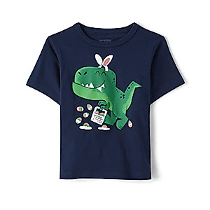 The Children's Place Baby Boys' and Toddler Equality for All Short Sleeve Graphic T-Shirts, Easter Dino, 3T
