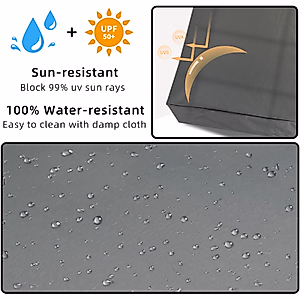 Joramoy Patio Cushion Covers 22×20×4 in - Waterproof Outdoor Seat Cushion Slipcovers Replacement, Outdoor Chair Couch Cushion Covers for Patio Furniture with Zipper, Set of 4, Covers Only,(Gray)