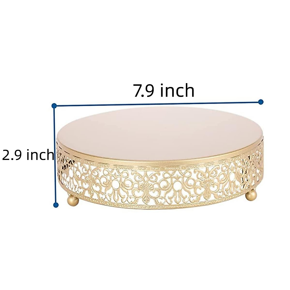 Denmer Cake Stand, Gold Metal Dessert Display, Small 8inch Treat Riser, Pedestal Champagne Round Cupcake Platter Tray for Afternoon Tea, Party, Wedding
