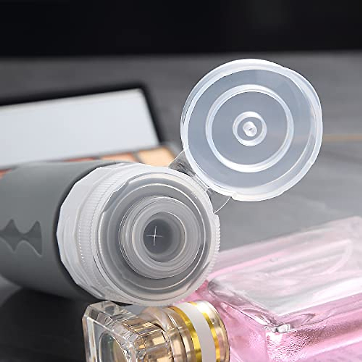 Gemice Travel Bottles for Toiletries Tsa Approved Size Containers BPA Free Leak Proof Tubs Refillable Liquid Accessories Cometic Shampoo and Lotion Soap