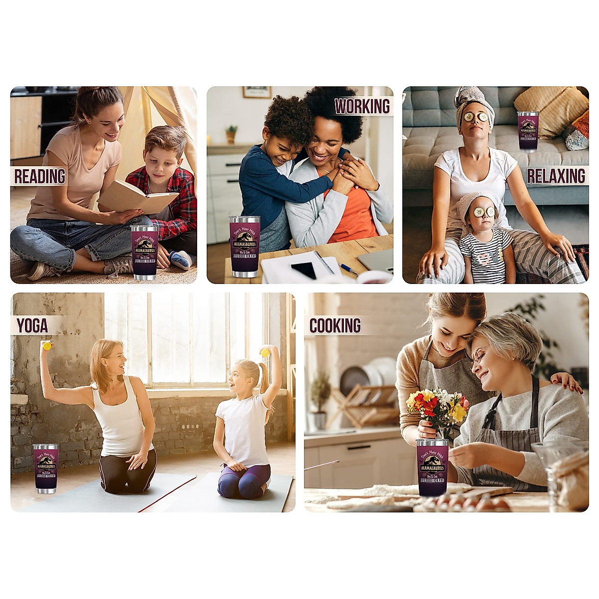 Gifts For Mom From Daughter, Friend Birthday, Christmas, Mothers Day Gifts For Mom, Mamasaurus Mom Tumbler Gifts, Presents For Mom, First Time, New Mom Gifts For Women, 20 Oz Stainless Steel Tumbler