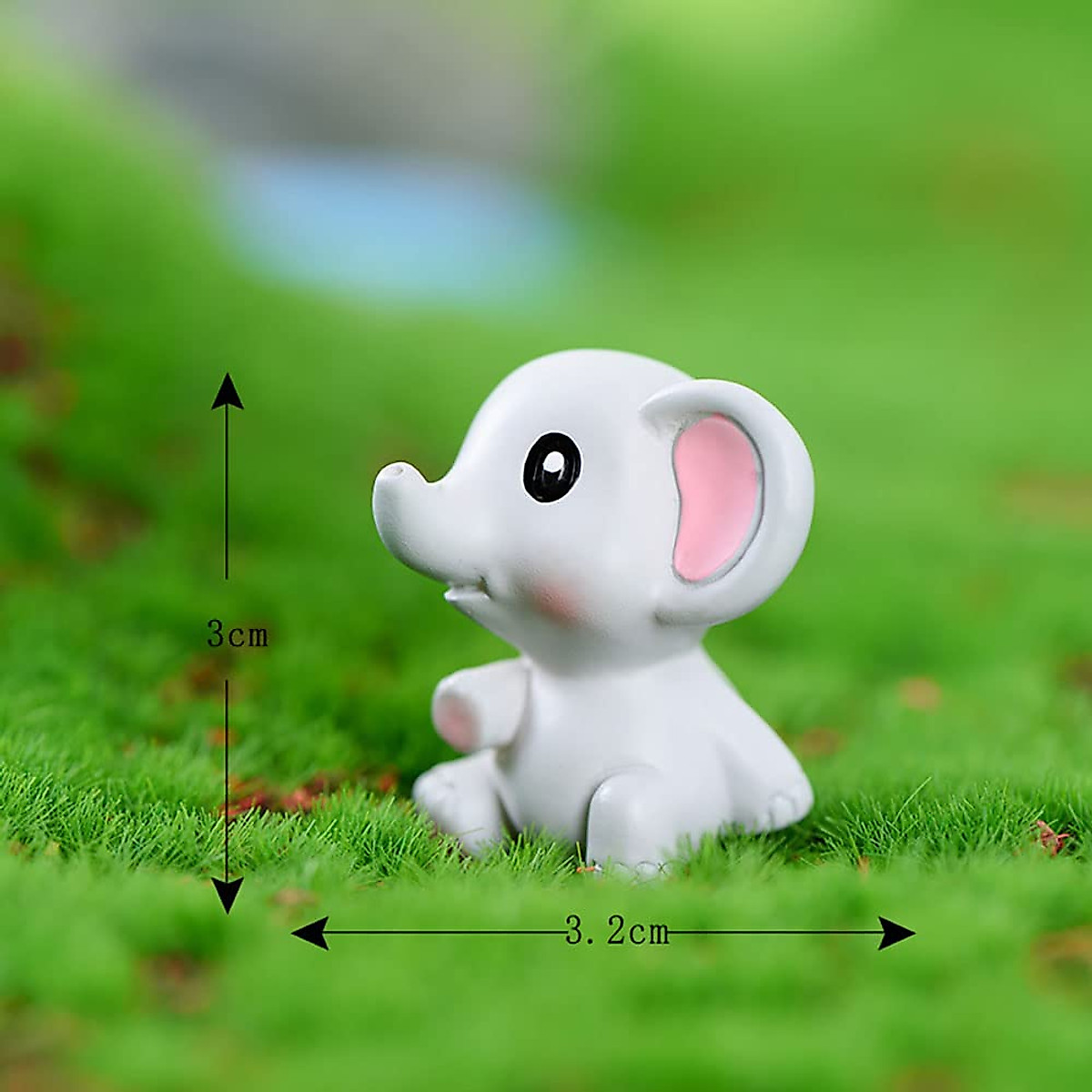 MAOMIA 12 Pcs Lovely Elephant Figure Animal Toys Set Cake Topper, Micro Landscape Decor Fairy Garden Miniature Elephant Figurines Collection Playset for Christmas Birthday Gift Desk Decorations