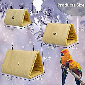 Vehomy Winter Warm Bird Nest Bird Parrot Hammock Swing Fluffy Bird Sleeping Bed Parrot Hideaway Bird Shed Hut House for Cockatiels Parakeet Budgies African Grey Hamster Ferret M
