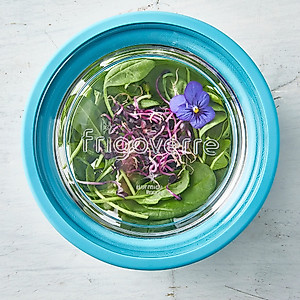 Bormioli Rocco Frigoverre Future Set Of 2 17.25 oz. Round Food Storage Container, Made From Durable Glass, Dishwasher Safe, Made In Italy, 2 Pack.