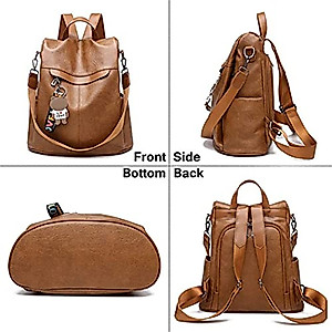 NAITOKE Women Backpack Purse PU Leather Anti-theft Lightweight Ladies Travel Backpack,B0298 yellow