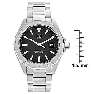 Tag Heuer Mens WAY1110.BA0910 'Aquaracer' Stainless Steel Black Dial Bracelet Watch