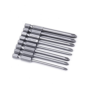 FURLOU Home Improvement Repair Screwdriver Tool 8pcs 75mm Long Magnetic Head Cross Hex Alloy Steel Screwdriver Bits Set Screwdriver