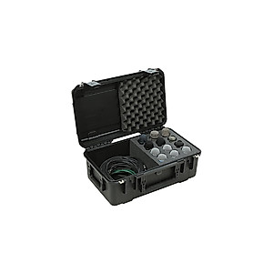 SKB Music iSeries Waterproof 12-Mic Case with Storage Compartment with PE Foam Interior