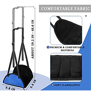 HAYVAN Airplane Footrest with Comfortable Latex Cushion for Long Flights - Portable Adjustable Airplane Desk Foot Hammock to Relax Your Feet and Leg in Plane, Office, Home (Blue)