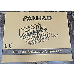 FANHAO Slide Out Cutting Board, Bakeware, and Tray Organizer, Wire Pull Out Kitchen Cabinet Organizer for Pots, Pans, and Lid Cookware, 13.5 inch wide x 17.7 inch deep – Chrome