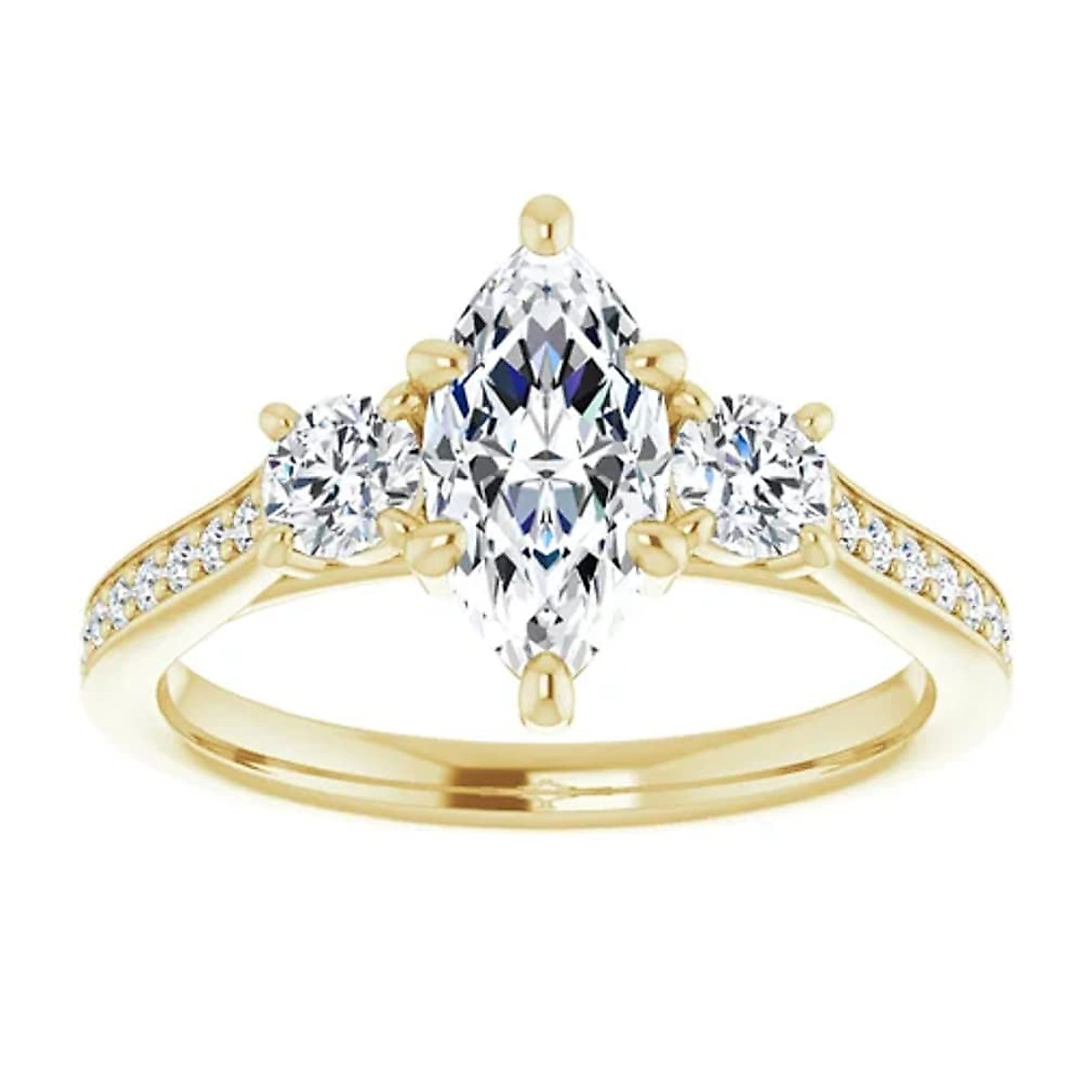 925 Silver, 10K/14K/18K Solid Gold Moissanite Engagement Ring, 2.0 CT Marquise Cut Handmade Solitaire Ring, Diamond Wedding Ring for Women/Her Anniversary Ring, Birthday Gifts, VVS1 Colorless Rings