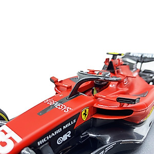 HTLNUZD Bburago 1:18 SF23#55 New 2023 Model Car for Ferrari Team Alloy Racing Die Cast Car Sainz Signature 1/18 F1 SF23#55 Collection Gift