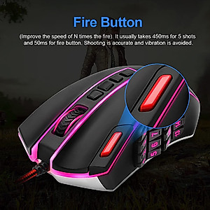 M990 USB wired RGB Gaming Mouse 24000DPI with 24 programmable Buttons