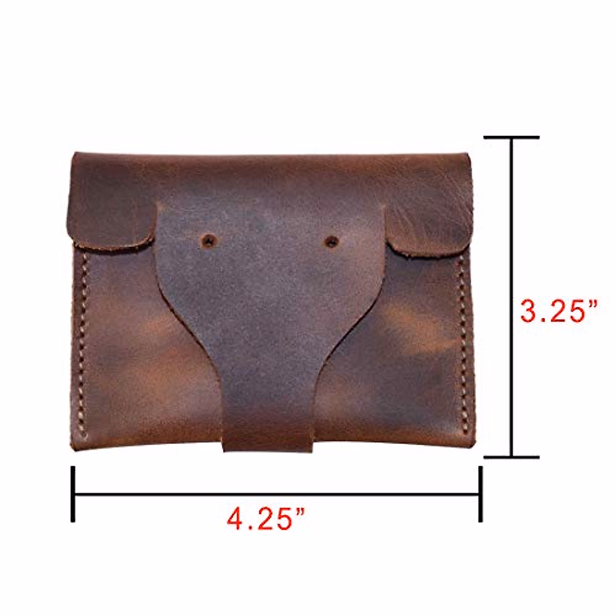 Hide & Drink, Leather Card Pouch Elephant/Coins & Folded Bills/Wallet/Cable Holder/USB/SD/Change, Handmade Includes 101 Year Warranty :: Bourbon Brown