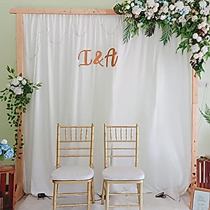 10ft x 10ft White Backdrop Curtain Panels for Parties, Wrinkle Resistant Polyester Wedding Backdrop Drapes for Party Birthday Backdrop Photography Home Decorations