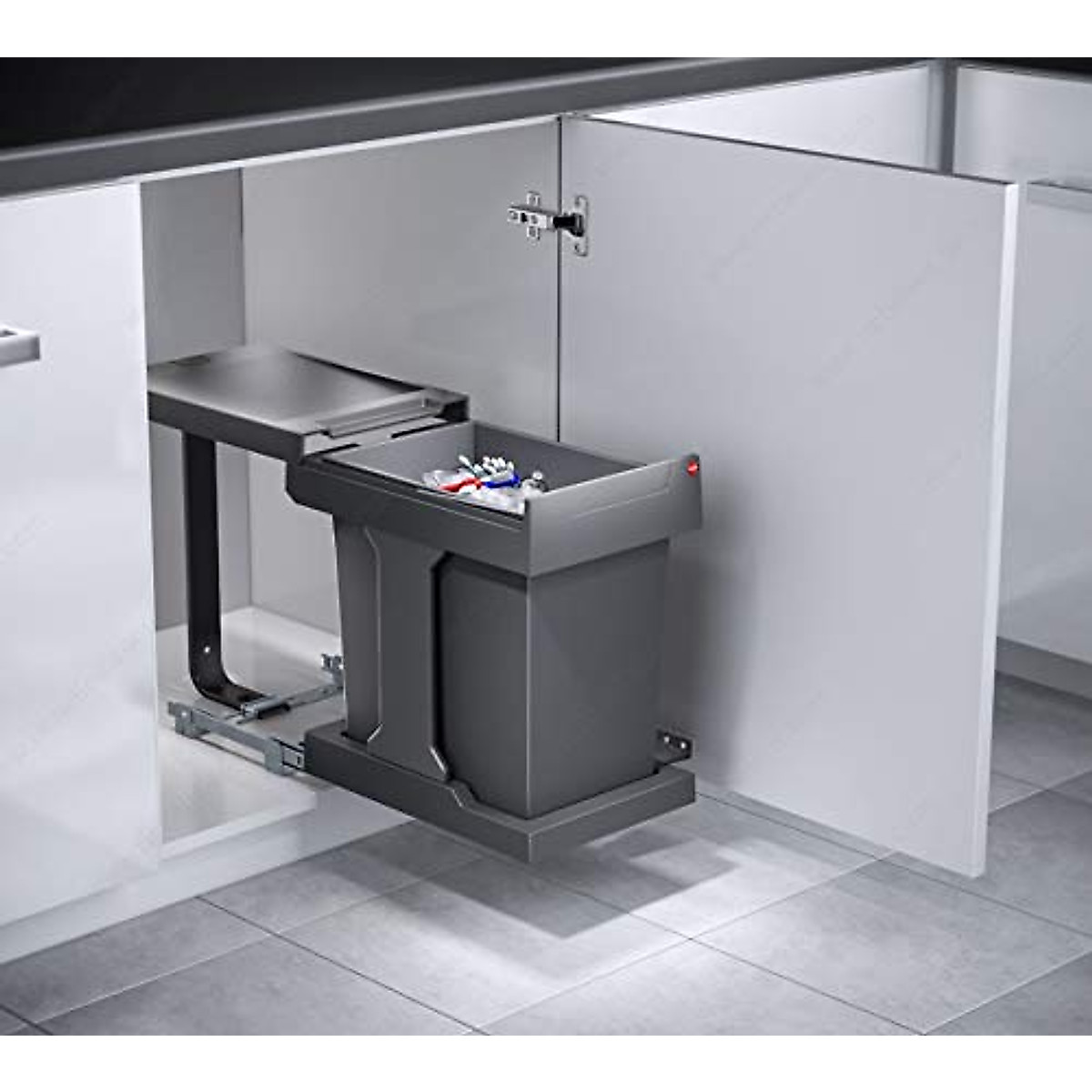 Richelieu Hailo 20 Liter (21.1 Quart) Kitchen and Bathroom Replacement RH3632100 Compact Waste Bin Sliding System