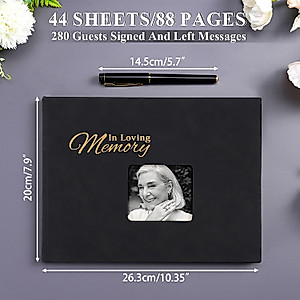 Funeral Guest Book For Memorial Service ,Funeral Sign In Book for guests,Hardcover Funeral Guest Books Celebration of Life,In Loving Memory Guest Sign In Book for Funeral,Total 88 pages for 280 Guests