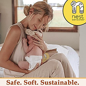 Nest Baby Diapers, Size 1, 7-13 lbs. (28 Count) Disposable Premium Diapers for Newborn Babies, Gentle Plant-Based Materials, Fragrance-Free