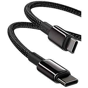 Baseus USB C Cable, 100W PD 5A QC 4.0 Fast Charging USB C to C Cable, Zinc Alloy Nylon Braided USB Type C Charger Cable for iPhone 15/Pro/Plus/Pro Max, MacBook, iPad Pro, Samsung S23/S22+ (6.6ft)