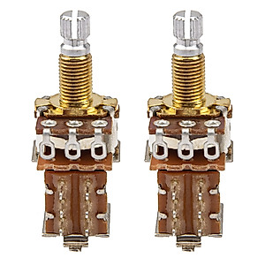 2PCS Yootones A500K Push Push Guitar Pots Audio Taper Potentiometers Long Copper Split Shaft Compatible with Guitar Accessories
