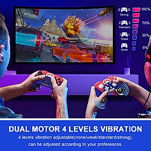 FLIEEP Switch Controller - Wireless Switch Pro Controller for Switch/Switch Lite/Switch OLED with 3 Levels Turbo Function, 4 Levels Adjustable Vibration, Six-Axis Motion Control, One-Key Wake up