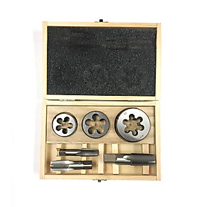 HHIP 1011-3313 6 Piece 1/4-1/2" Npt Taper Pipe Tap and Die Set