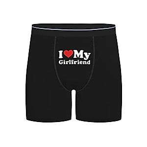 CENTUKE I Love My Girlfriend funny I Heart My Girlfriend Gifts Men's Underwear Soft Boxer Briefs for Men Stretch Trunks Mens Boxers Black