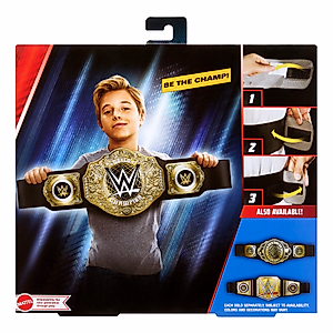 Mattel WWE Championship Title, World Heavyweight Championship Role-Play & Costume Piece, Leather-Like Belt 3+ Feet with One-Time Adjustment