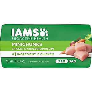 IAMS Adult Minichunks Small Kibble High Protein Dry Dog Food with Real Chicken, 7 lb. Bag