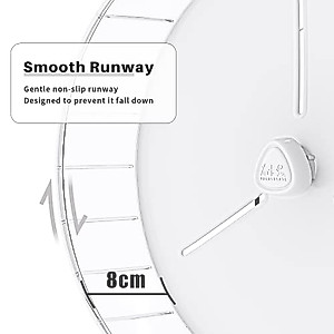 BUCATSTATE Hamster Exercise Wheel Super-Silent with Adjustable Base Cage Accessories Quiet Spinning Running Wheel for Dwarf Syrian Hamster Gerbils (6.7in, White)