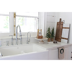 Mud Pie Wooded Square Board,White, 23 1/4" x 16 3/4"