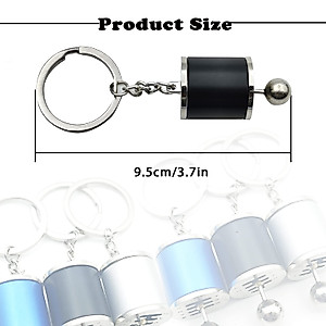 TEMI Shifter Gear Keychain,6 Speed Shifter Keychain,Mini Car Gear Shift Stick Knob Keyring Manual Transmission Gearbox Key Chain Creative Car Key Fob Keychain Accessories(black)