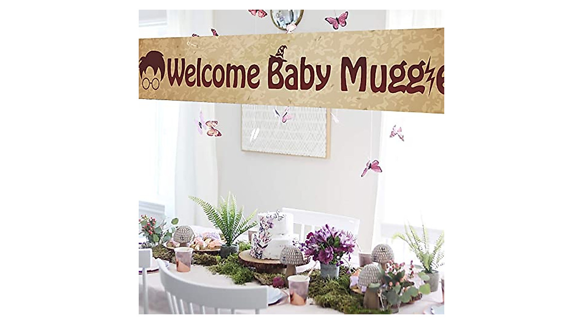 Large Welcome Baby Muggle Banner - Baby Shower Party Decor